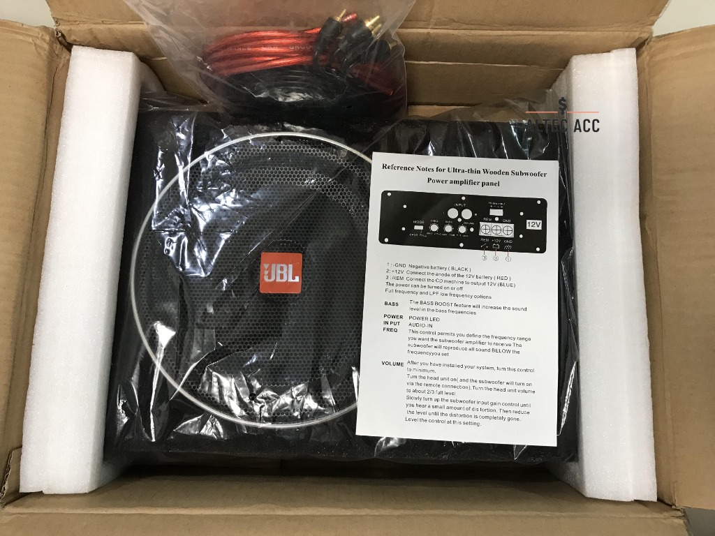 JBL 8" Underseat Car Subwoofer - 600W (Lightning Black) NEW SET- NO ...