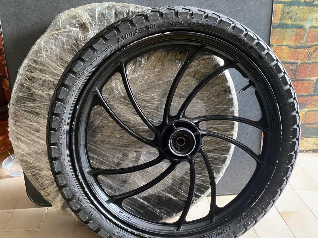 Kawasaki KR150 original rim with tyre, Motorcycles, Motorcycle ...