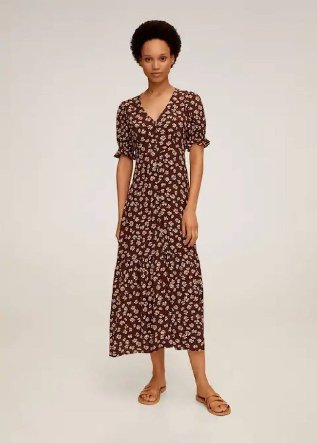 Mango Puff Sleeve Maxi Dress, Women's Fashion, Dresses & Sets, Dresses ...