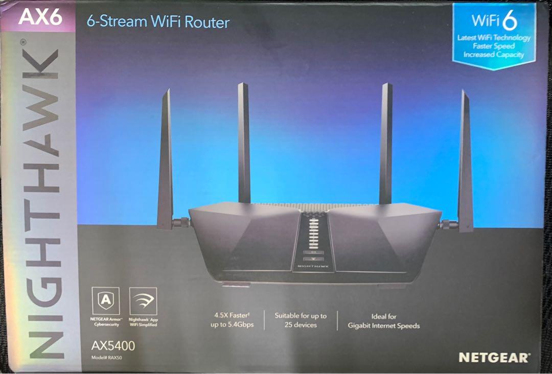 Netgear Nighthawk WiFi6 RAX50 AX5400 雙頻 智能無線路由器 router, 電腦＆科技, 電腦周邊及配件 ...