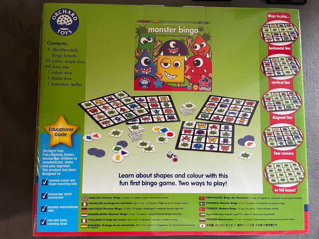 Orchard toys - Monster bingo, Hobbies & Toys, Toys & Games on Carousell