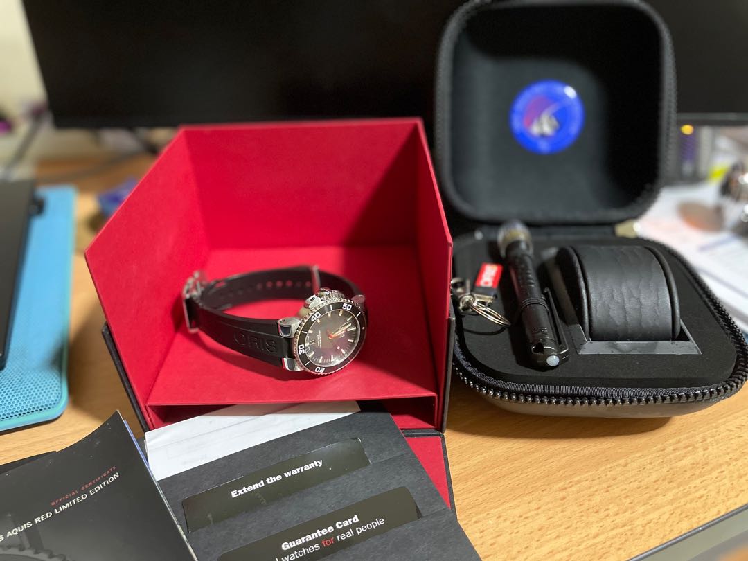 Oris Aquis Red Limited Edition, Luxury, Watches on Carousell