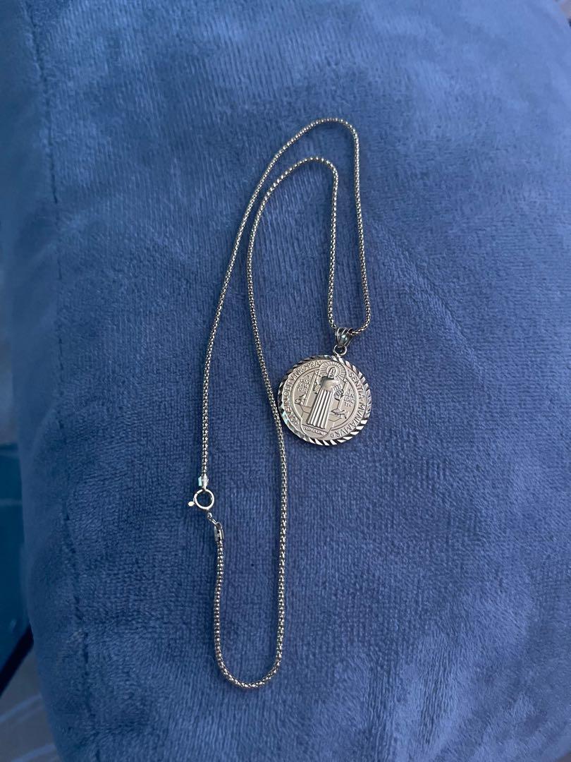 Padre Pio 18karat Gold Pendant with Popcorn style Necklace Chain Real ...