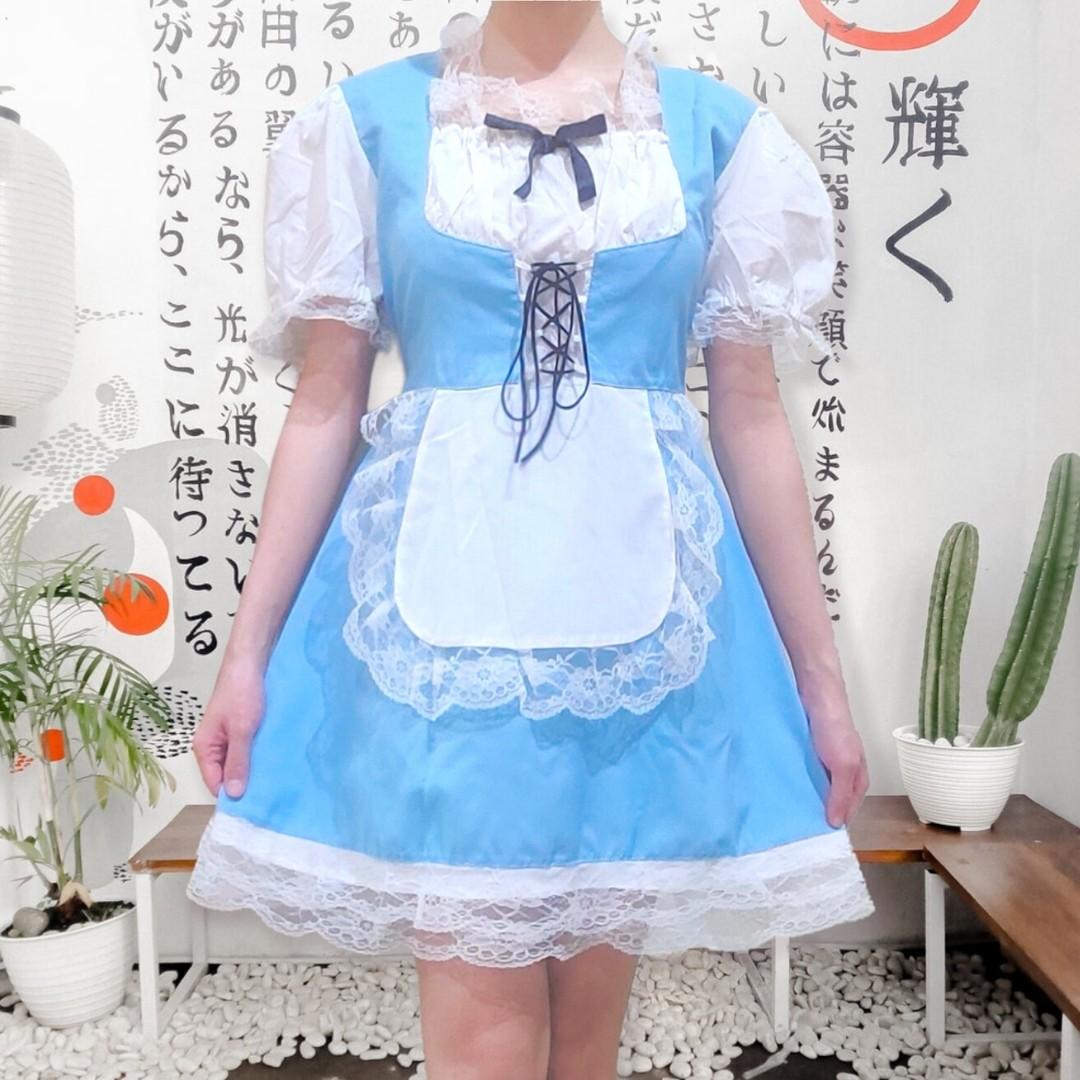 Pastel Blue Puffsleeves Milkmaid Dress Maid Alice in Wonderland vibes ...