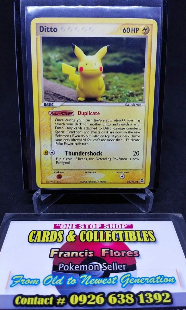 Pokemon Card - DITTO - PIKACHU #63 (EX DELTA SPECIES) YEAR 2005 ...