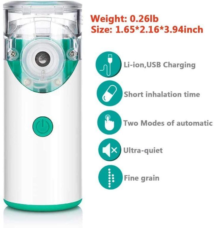 Portable Inhalator for Kids & Adults, Mesh Vaporizer with Masks and ...
