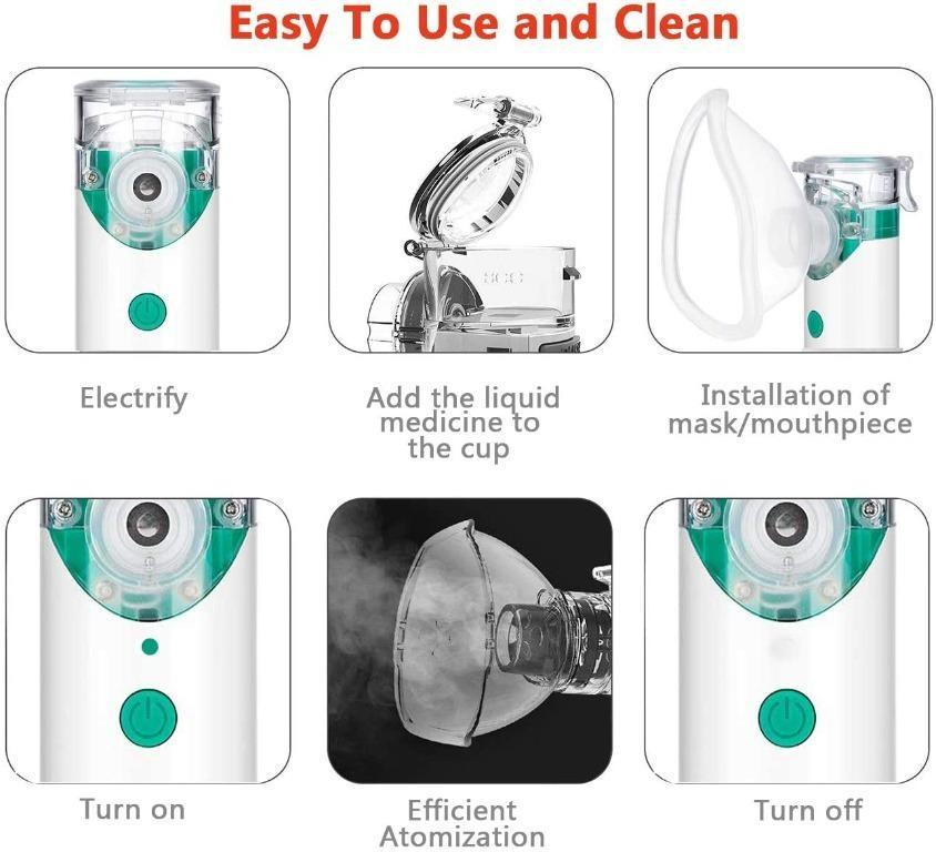 Portable Inhalator for Kids & Adults, Mesh Vaporizer with Masks and ...