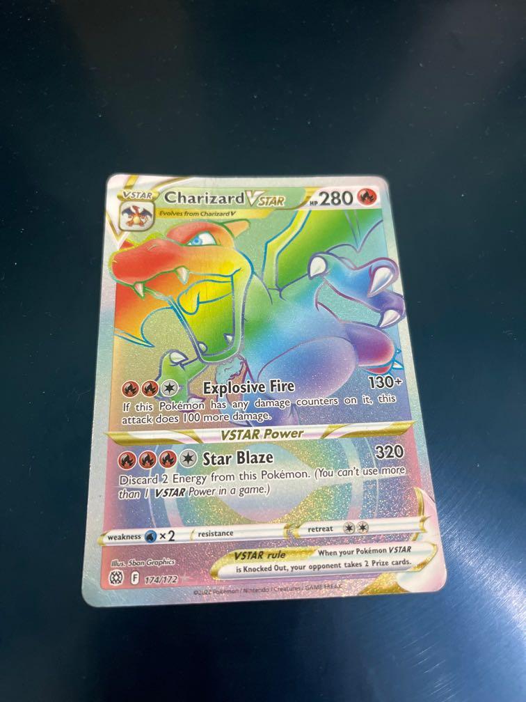 Rainbow Charizard vstar, Hobbies & Toys, Toys & Games on Carousell
