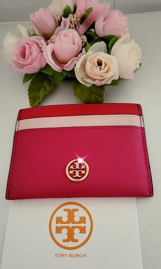 (RECEIPTS) AUTHENTIC TORY BURCH PINK CARDHOLER, Luxury, Bags & Wallets ...