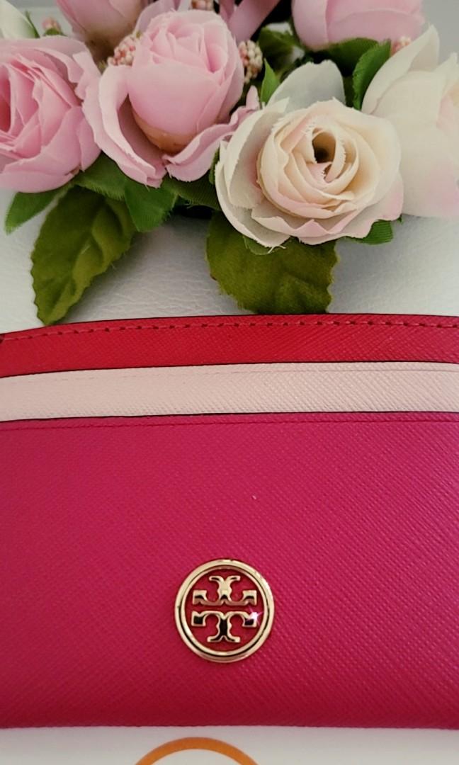 (RECEIPTS) AUTHENTIC TORY BURCH PINK CARDHOLER, Luxury, Bags & Wallets ...