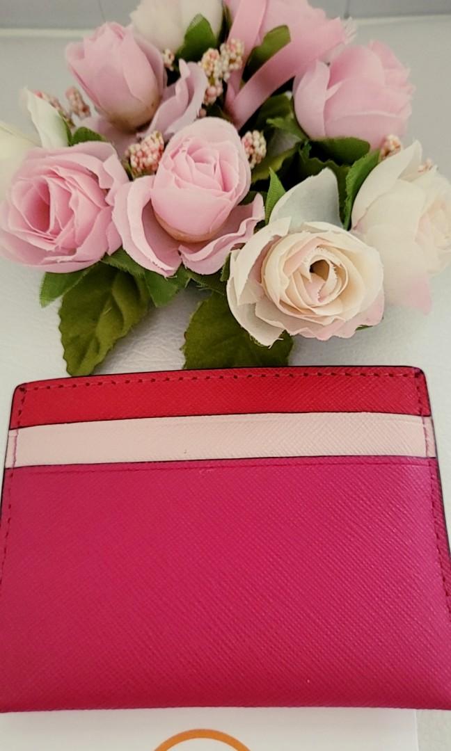(RECEIPTS) AUTHENTIC TORY BURCH PINK CARDHOLER, Luxury, Bags & Wallets ...