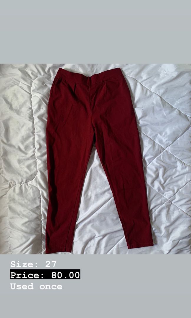Red Trousers, Men's Fashion, Bottoms, Trousers on Carousell