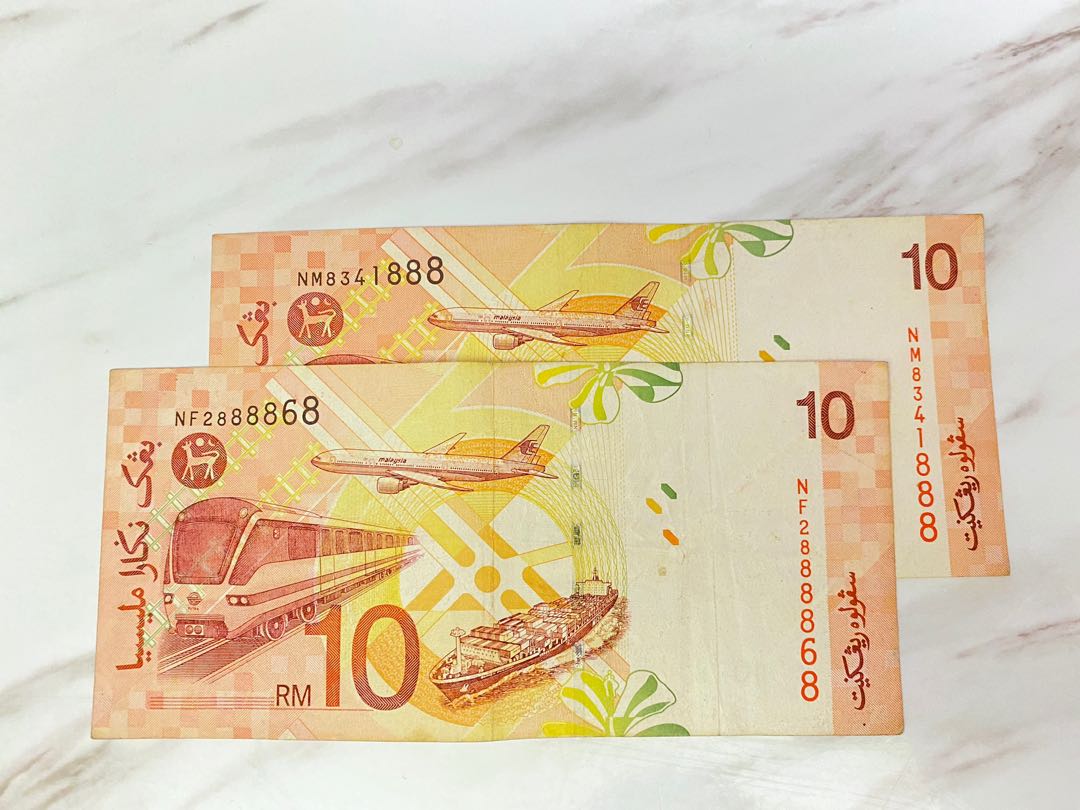 Rm10 old notes zeti sign fancy number 8, Hobbies & Toys, Collectibles ...