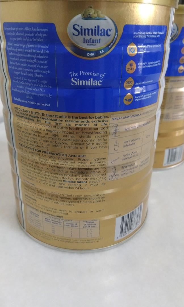 Similac stage 1, 0-12 mths, 1.8kg tin, Babies & Kids, Nursing & Feeding ...