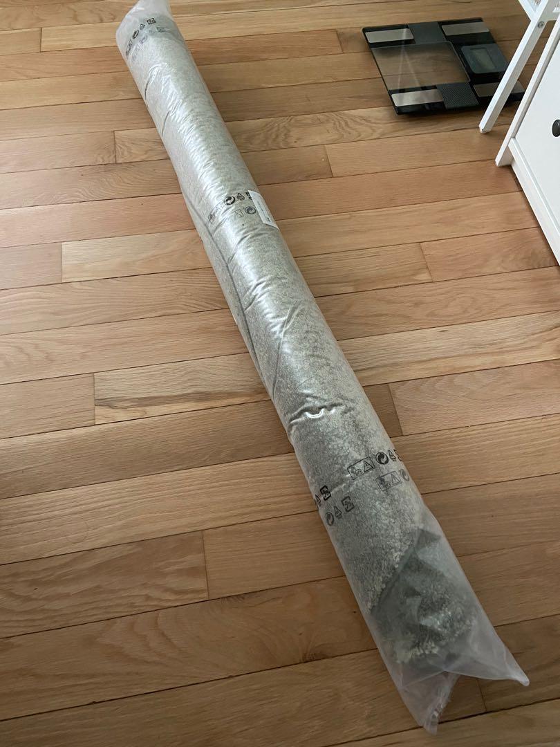 Olive green round rug (low pile, ikea STOENSE), Furniture & Home Living ...