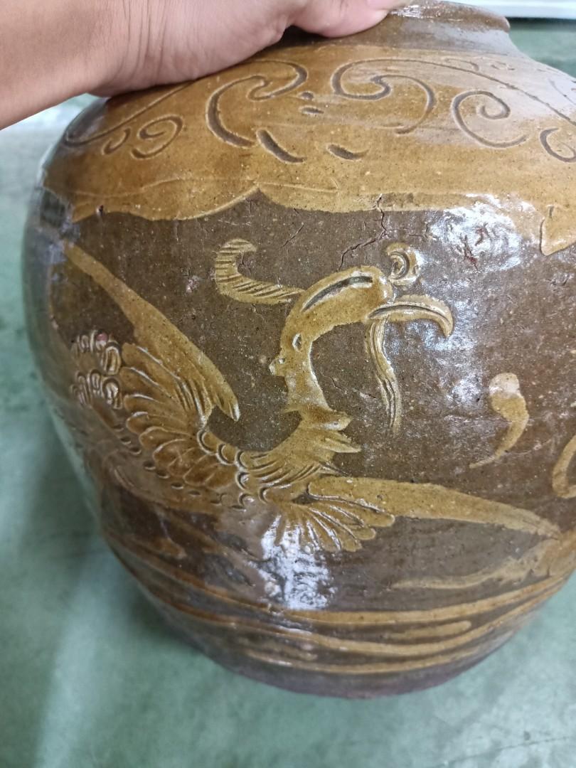 Tempayan antik naga phoenix, Hobbies & Toys, Collectibles & Memorabilia ...