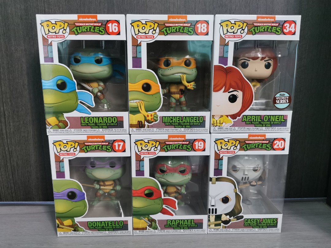 TMNT Teenage Mutant Ninja Turtles Funko Pop Full Set of 6 specialty ...