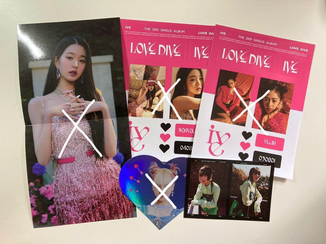[WTS] IVE Love Dive Assorted Album Inclusions, Hobbies & Toys, Memorabilia & Collectibles, K ...