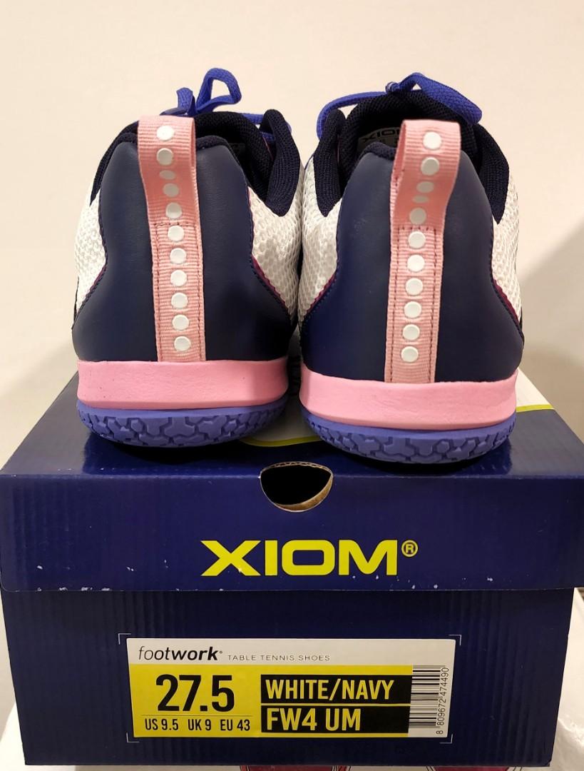 Xiom Table Tennis Shoe FootWork 4 [White/Navy], Sports Equipment ...