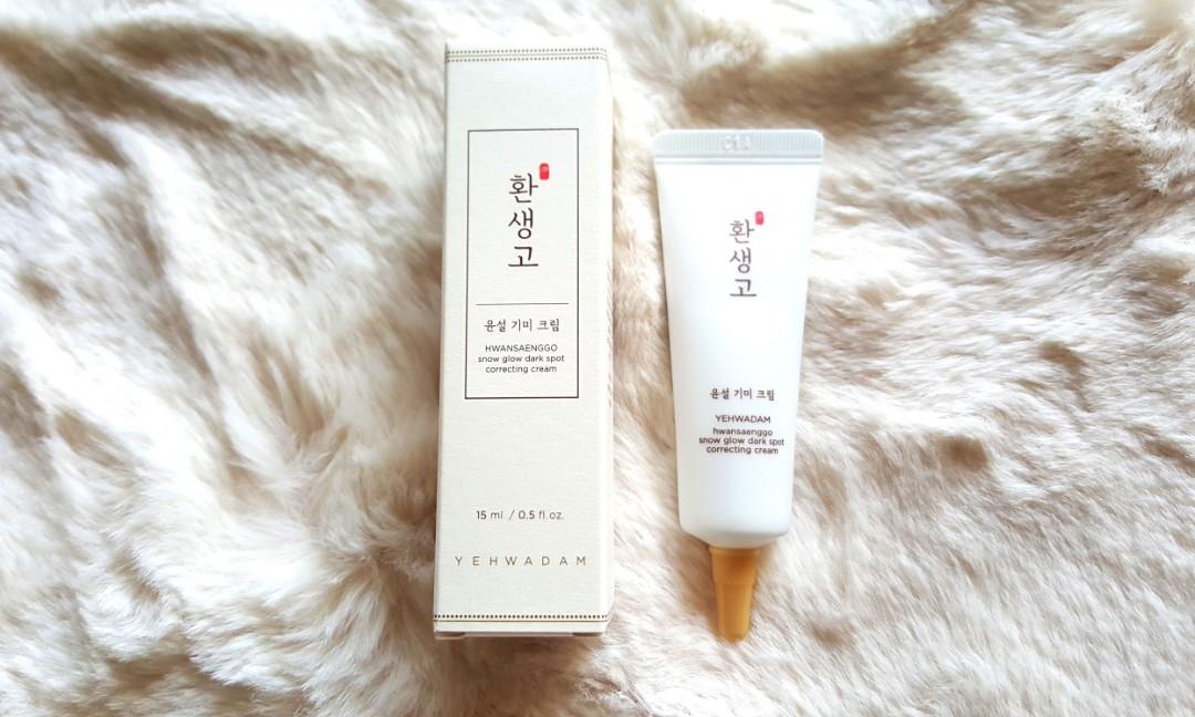 THEFACESHOP Yehwadam Hwansaenggo Snow Glow Dark Spot Correcting Cream 15ml, Beauty & Personal ...