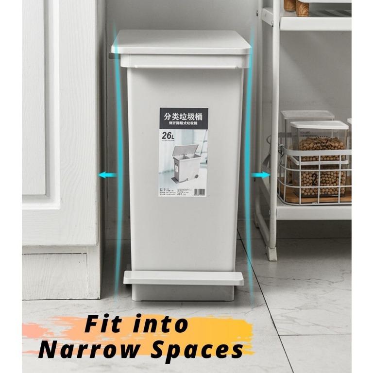 26L Hand free Step On Bin Dual Compartment Dust Bin Dustbin Storage ...