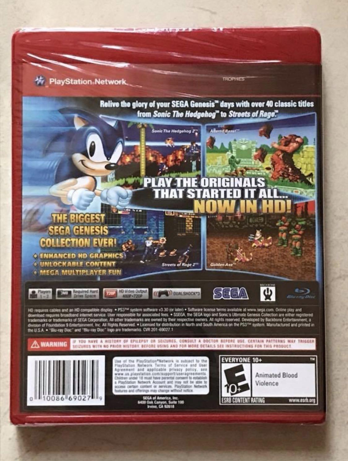 全新品）日版 PS3 SONIC ULTIMATE GENESIS COLLECTION MEGA DRIVE GREATEST HITS ...