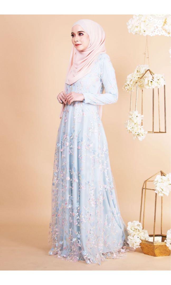 Baju raya baju bertunang pastel blue / baby blue baju raya, Women's ...