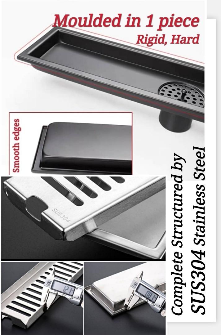 Bathroom floor trap. Rectangle floor drain. Modern floor drain ...