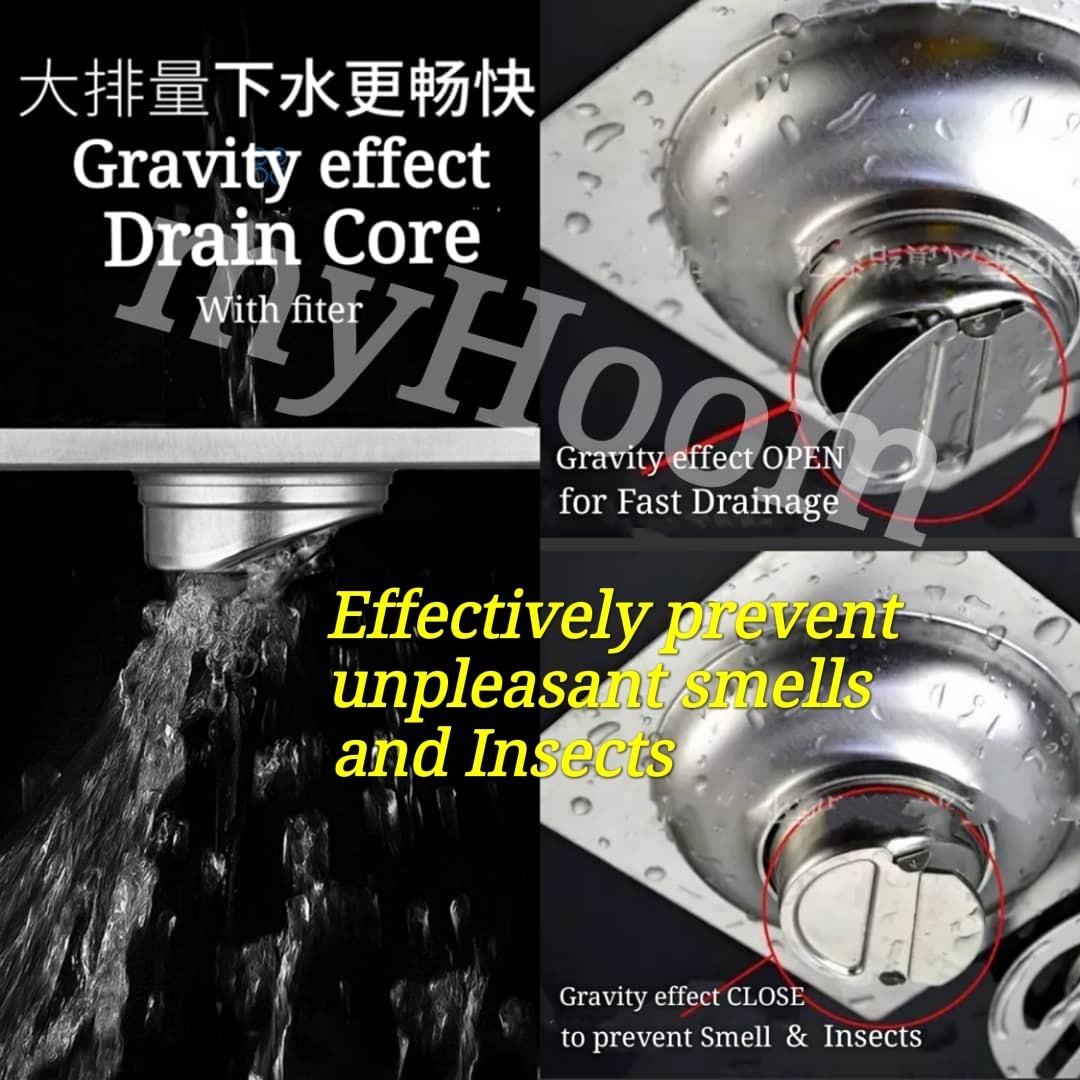 Bathroom floor trap. Rectangle floor drain. Modern floor drain ...