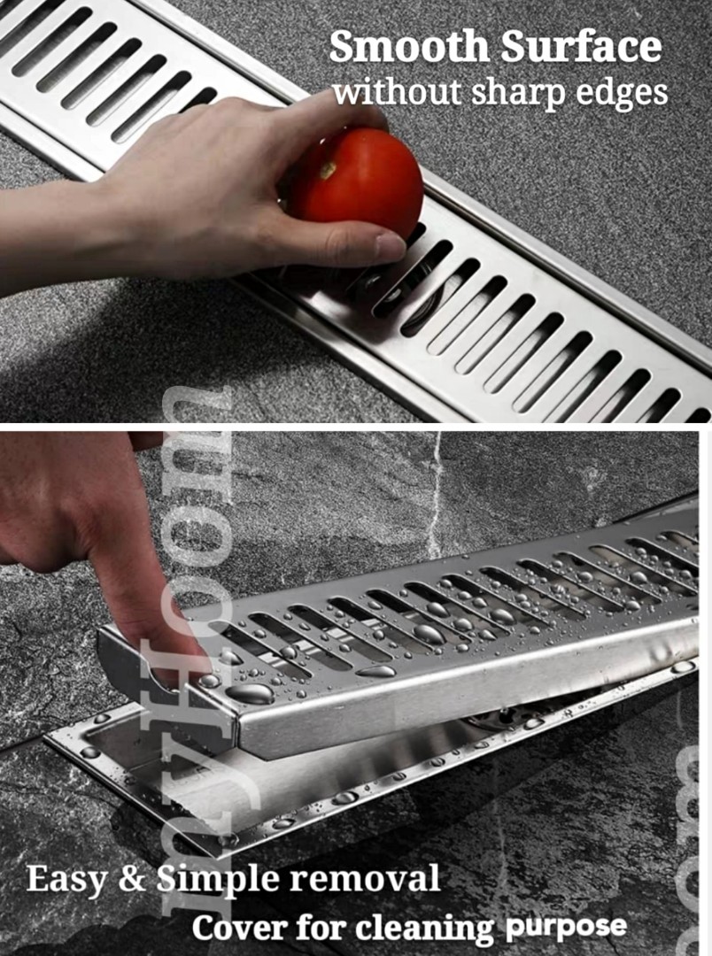 Bathroom floor trap. Rectangle floor drain. Modern floor drain ...