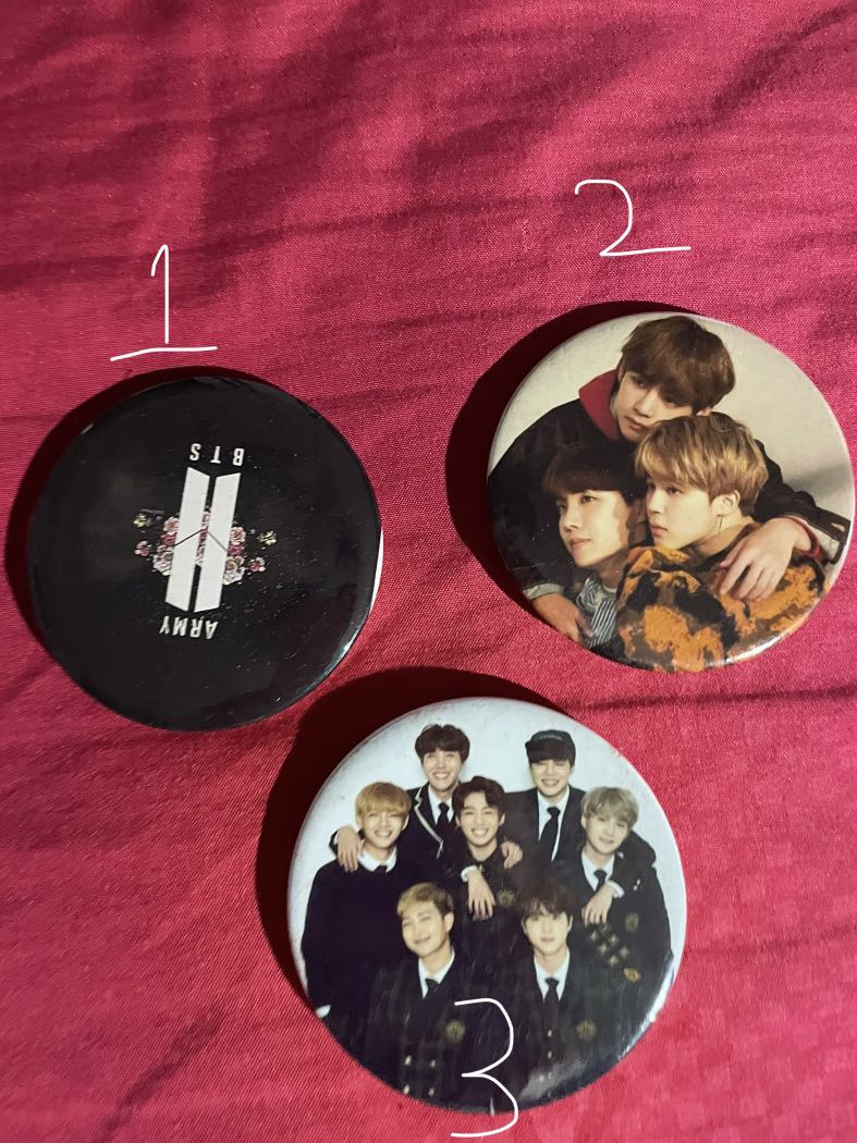 BTS badges ARMY AND GROUP, Hobbies & Toys, Memorabilia & Collectibles ...