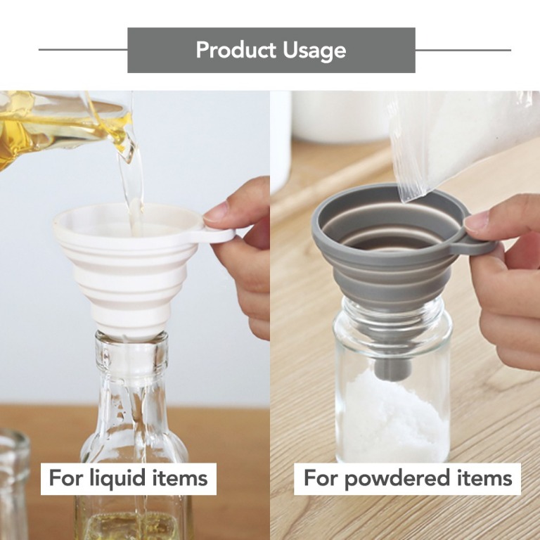 Collapsible Funnel for Liquids and Solids / Saves Space and Stores ...