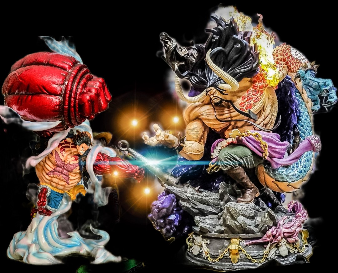 (2 x statues )Custom GK one piece last sleep kaido and staw hat phase 4 ...
