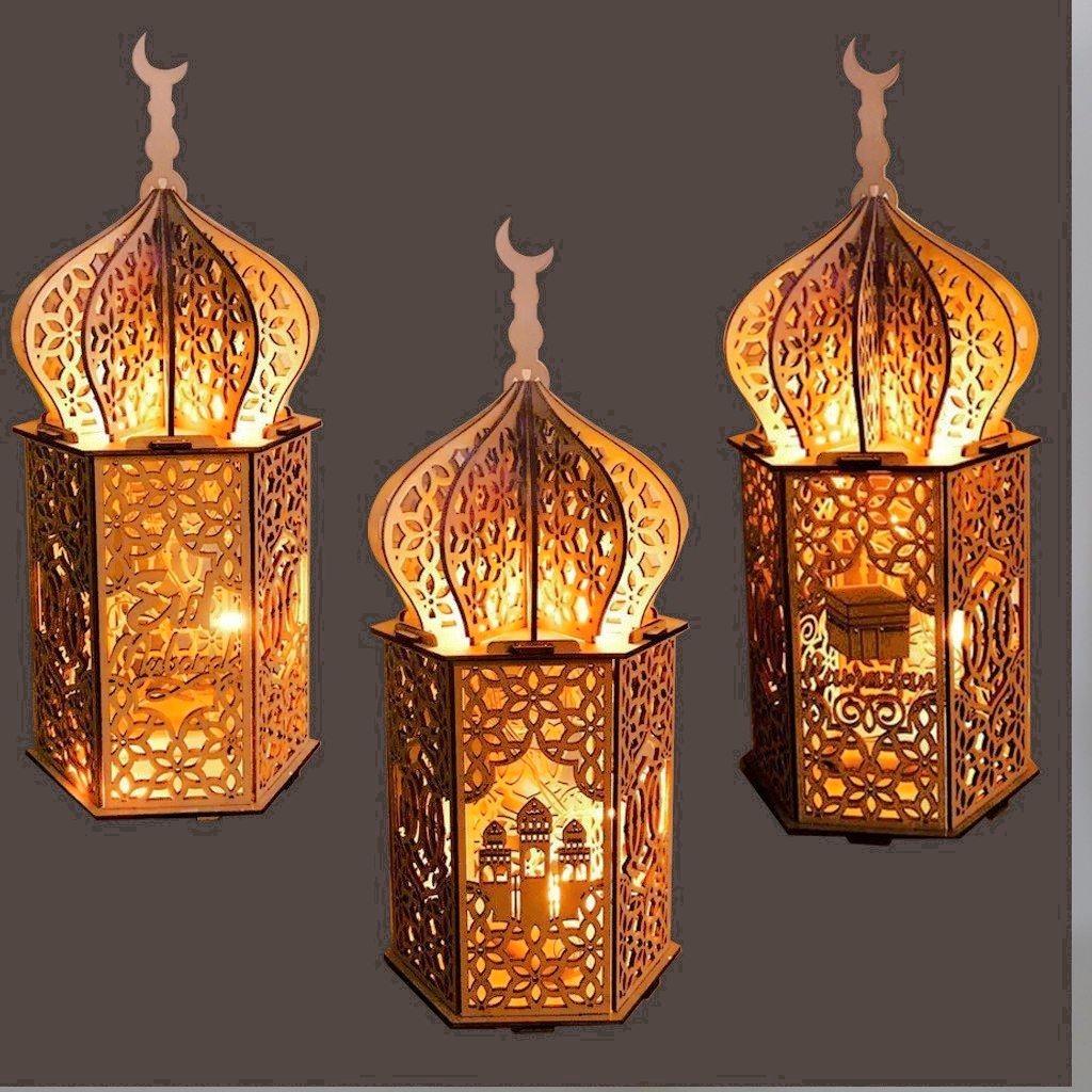 DIY wooden Islamic lamp for Hari raya, Furniture & Home Living, Home ...