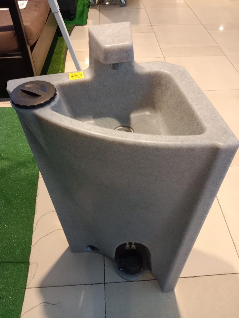 flushing hand washing basin with water tap, Furniture & Home Living ...