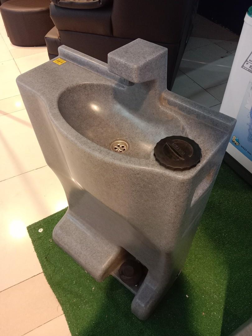 flushing hand washing basin with water tap, Furniture & Home Living ...