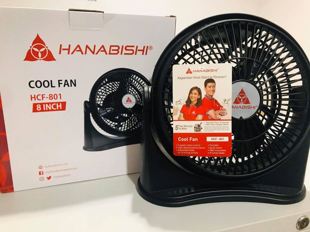 Hanabishi HCF-801 8" Blade 8T Cool Desk Fan, Furniture & Home Living ...