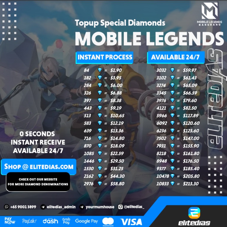 [INSTANT]Cheapest Mobile Legends Bang Bang Diamonds[PROMOTION][New ...