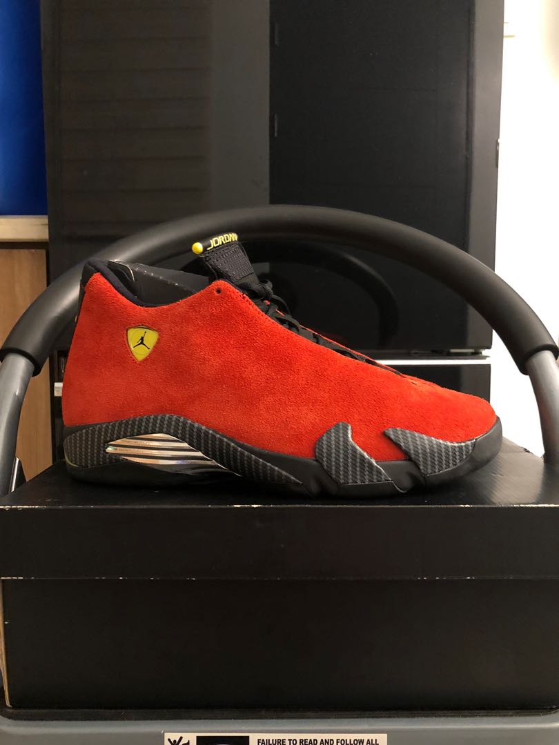 Jordan 14 Retro Challenge Red (Ferrari), Men's Fashion, Footwear ...