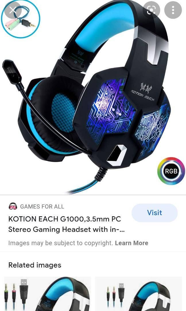KOTION EACH G1000 GAMING HEADPHONE, Audio, Headphones & Headsets on ...