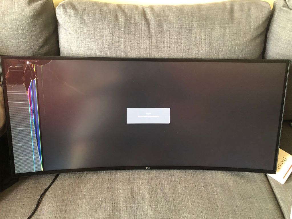 LG ultra wide monitor 34WN80c cracked screen, Computers & Tech, Parts ...