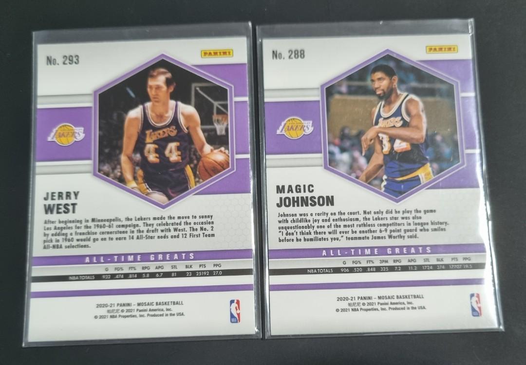 Magic Johnson and Jerry West Mosaic Cards, Hobbies & Toys, Toys & Games ...