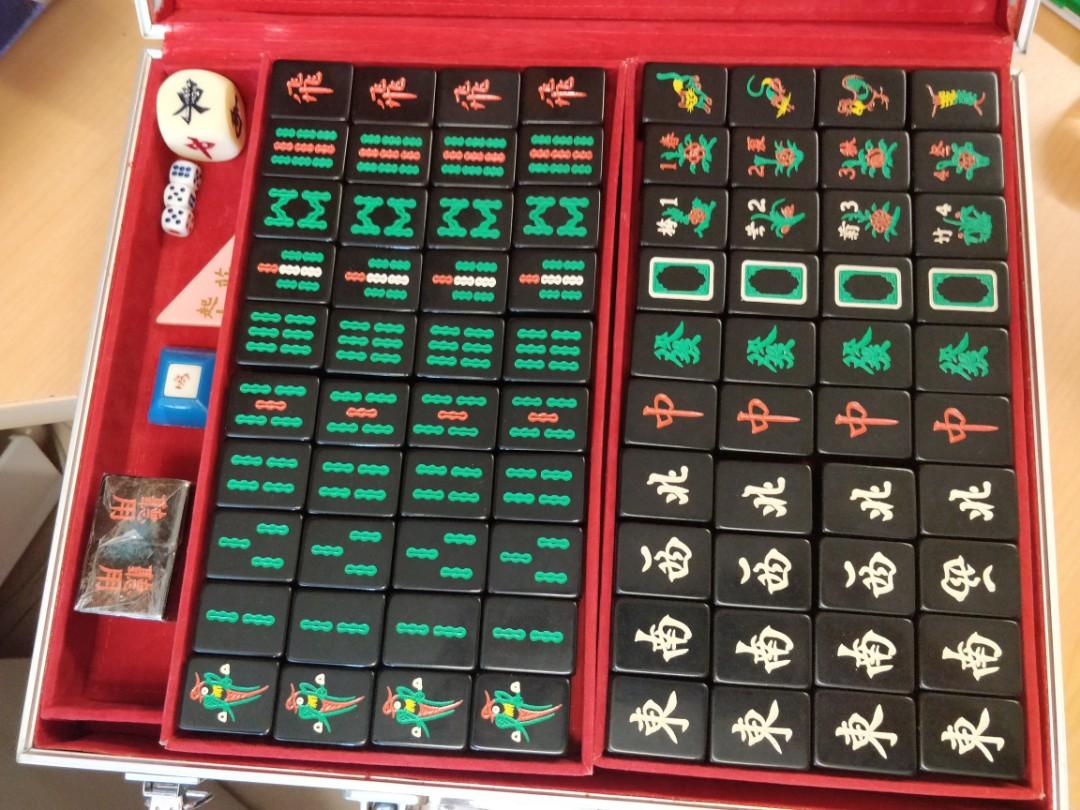 Mahjong Set Black A1, Hobbies & Toys, Toys & Games on Carousell