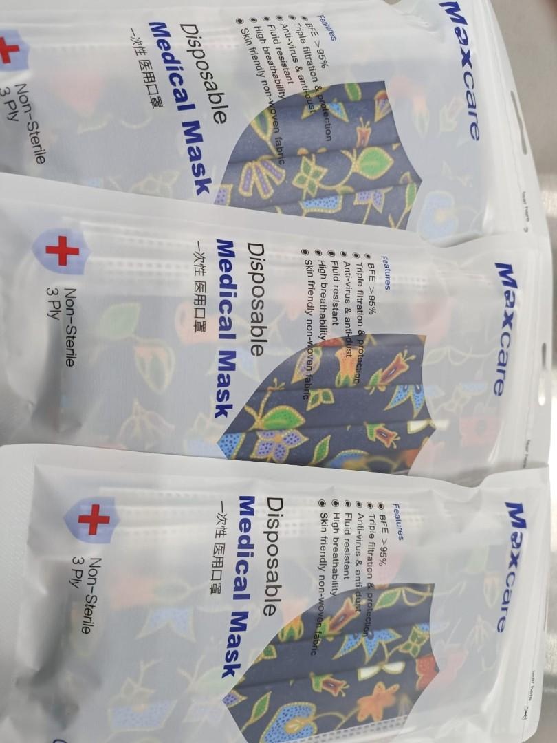 Maxcare Medical Mask High BFE99%, Health & Nutrition, Face Masks & Face ...