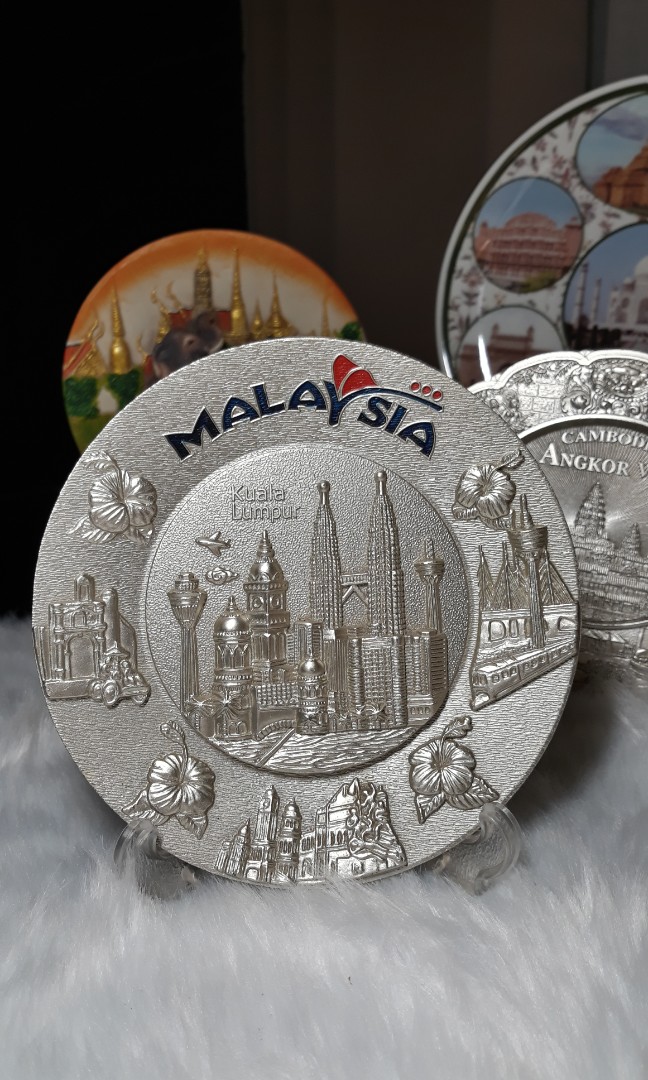 Vintage Metal Display Plate "Malaysia", Furniture & Home Living, Home ...