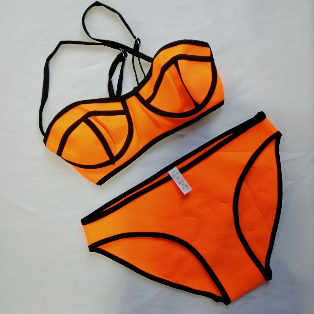 Neon Orange Swimsuit, Women's Fashion, Swimwear, Bikinis & Swimsuits on ...