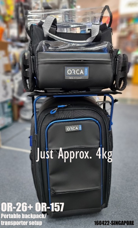 OR-26 with OR-157 Orca Camera Backpack with Built In Trolley with tray ...