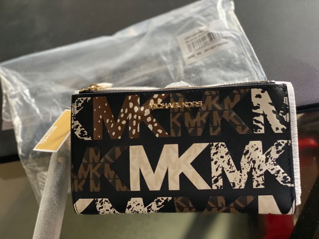Original MK double zip wallet, Women's Fashion, Bags & Wallets, Wallets ...
