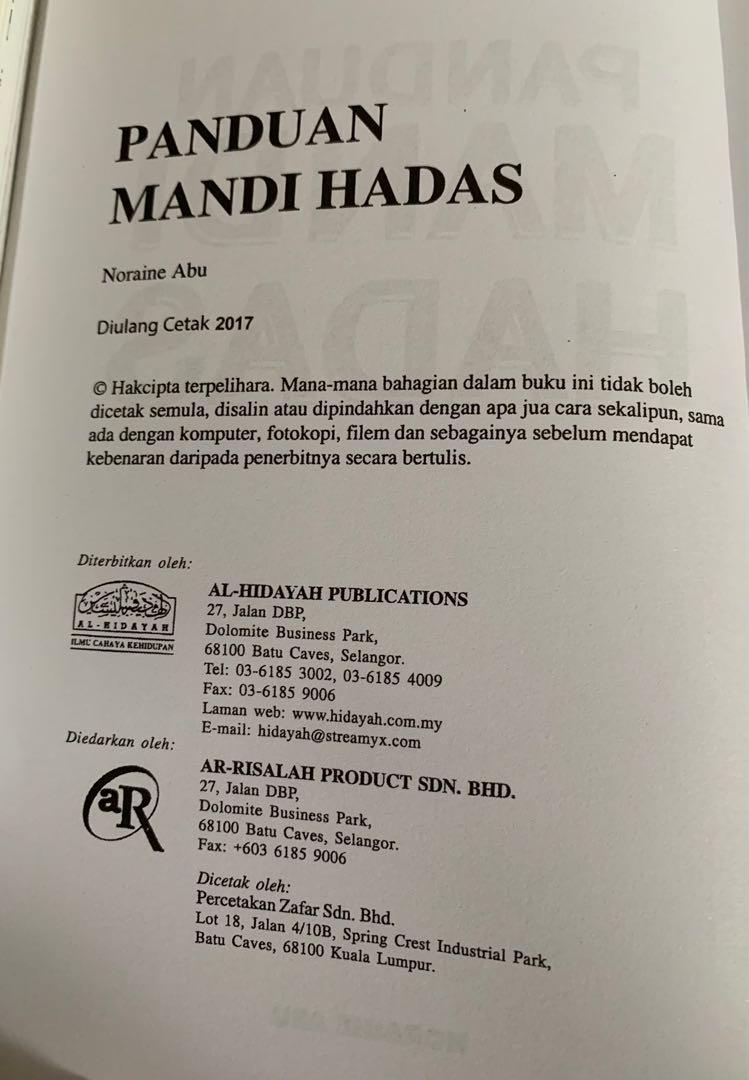 Panduan Mandi Hadas, Hobbies & Toys, Books & Magazines, Religion Books ...