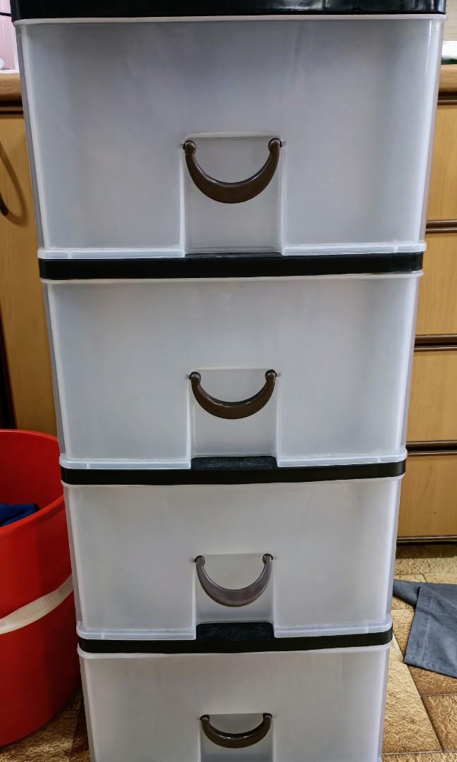 Plastic Drawer- 4 Tier, Furniture & Home Living, Furniture, Shelves ...